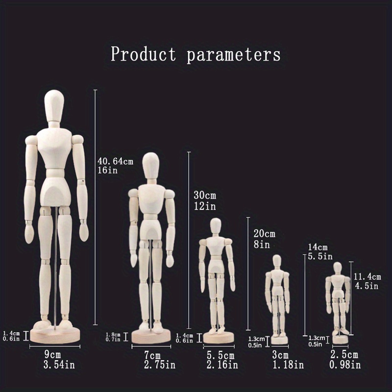 Wooden Doll Flexible Movable Humanoid Scale Wooden Figure - Temu