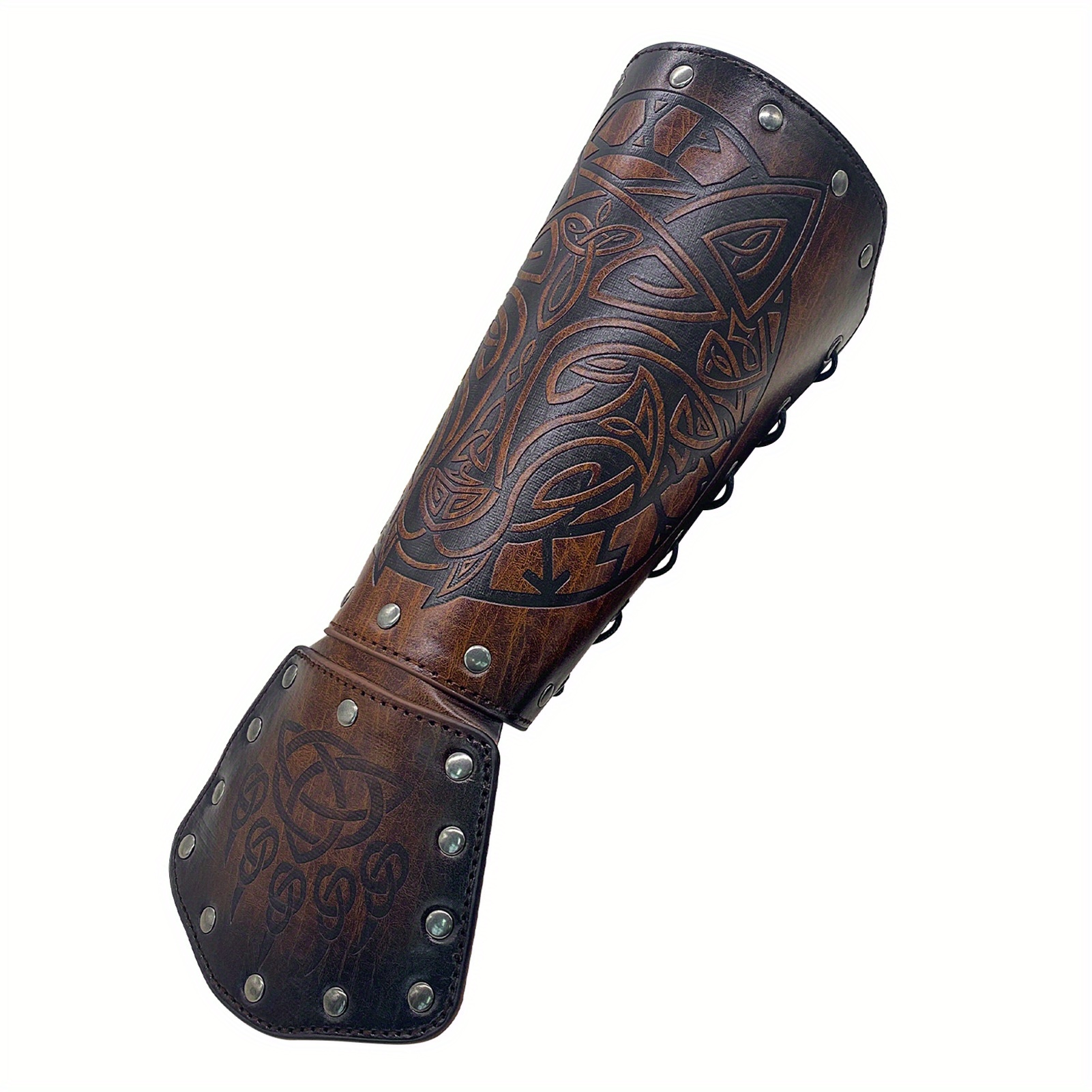 1pc nordic viking style embossed wolf head wrist guard medieval knight ...