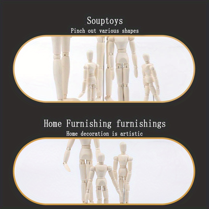 Wooden Doll Flexible Movable Humanoid Scale Wooden Figure - Temu