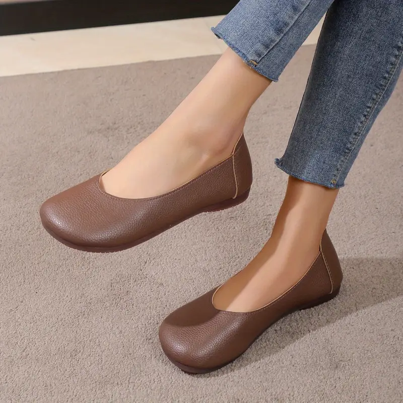 Womens Casual Flat Shoes Solid Sole Slip Loafers Temu Netherlands