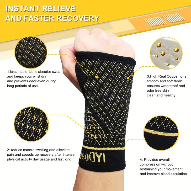 Copper Wrist Compression Sleeves Improved Circulation Temu Australia