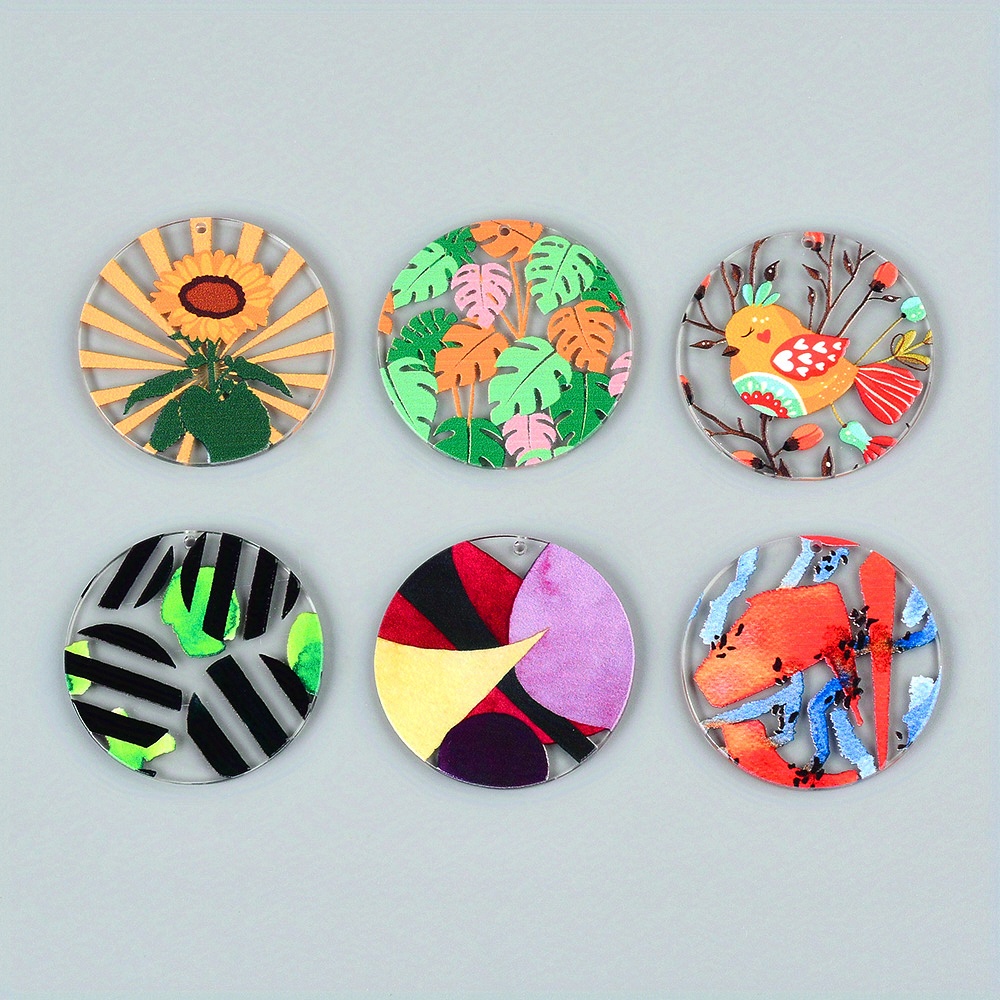 10 ピースパックのアクリルペンダント立体花 葉 鳥 Diy イヤリング ペンダント キーホルダー 手作りジュエリーア Temu Japan