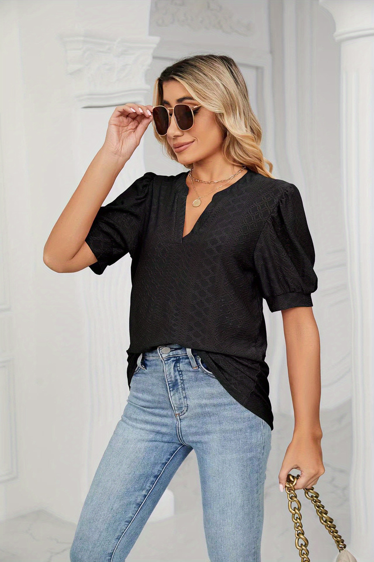 Plus Size Elegant T shirt Women's Plus Solid Eyelet - Temu Australia