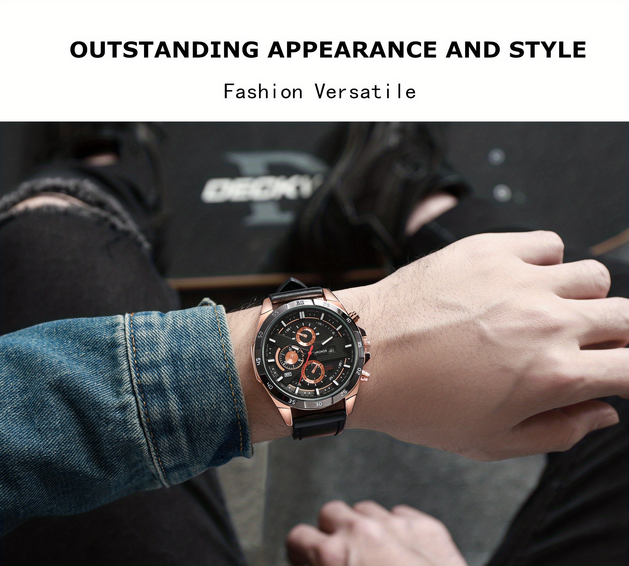 Chronos Mens Sports Watch Multifunctional Decorative Three - Temu Australia