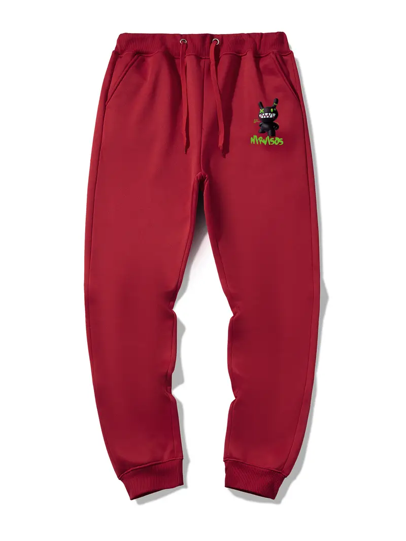 Cartoon Print Mens Drawstring Sweatpants Pockets Loose Temu New Zealand