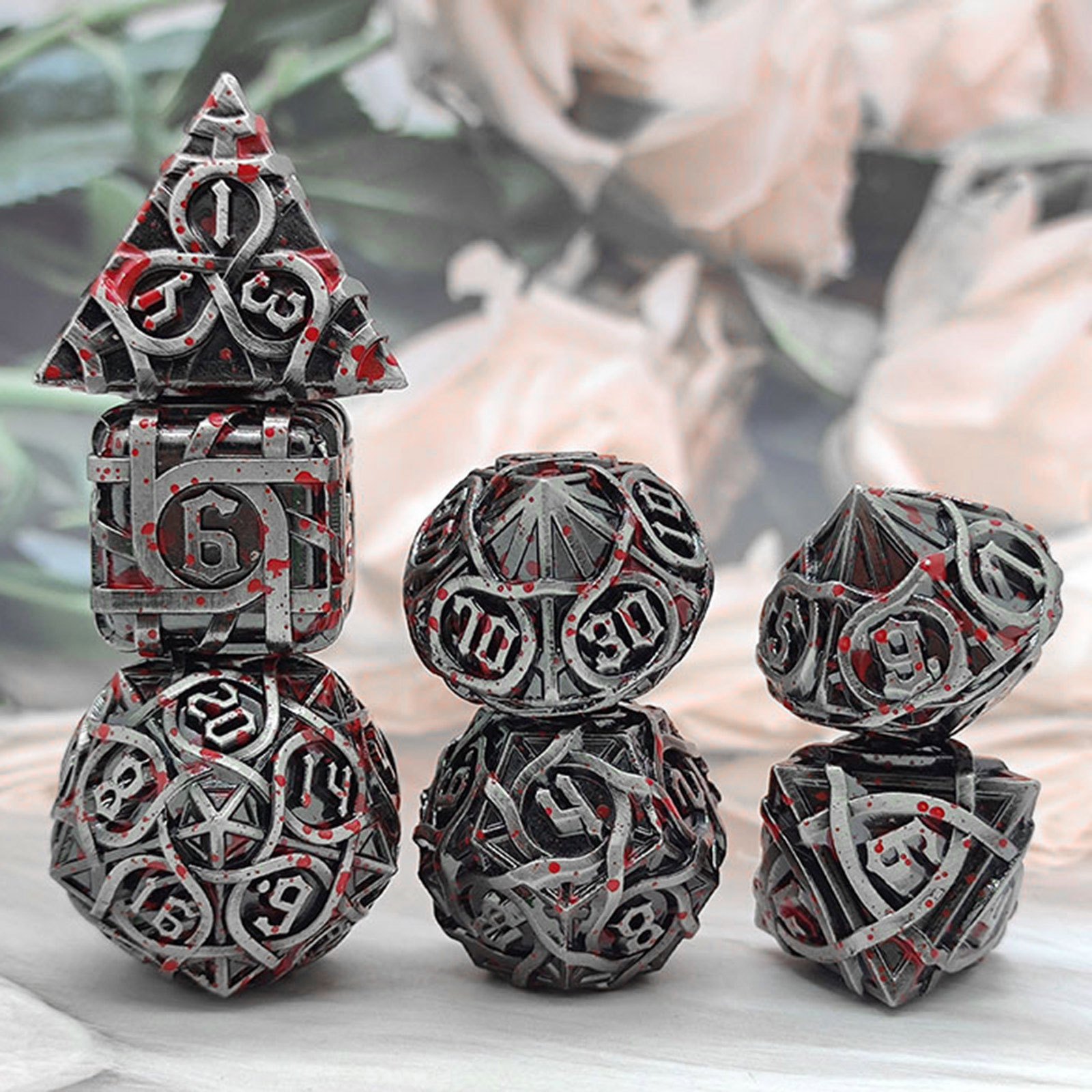 Metal Dice Set 7 Polyhedral Dice Set Mtg Rpg - Temu Ireland