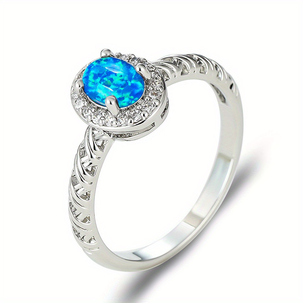 Exquisite Opal Ring Plated Beautiful Sunset Beach Color - Temu United ...