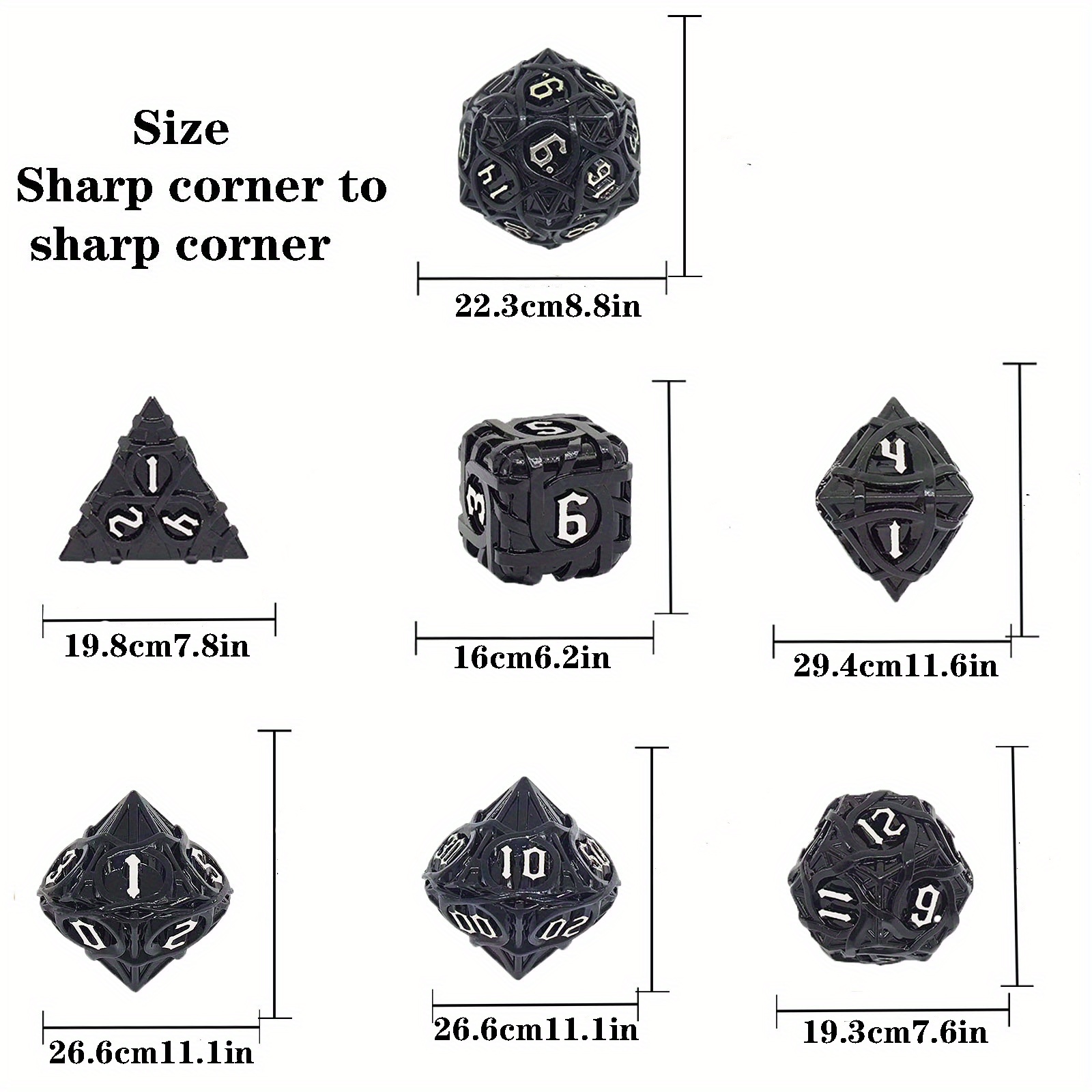 Metal Dice Set 7 Polyhedral Dice Set Mtg Rpg - Temu Ireland