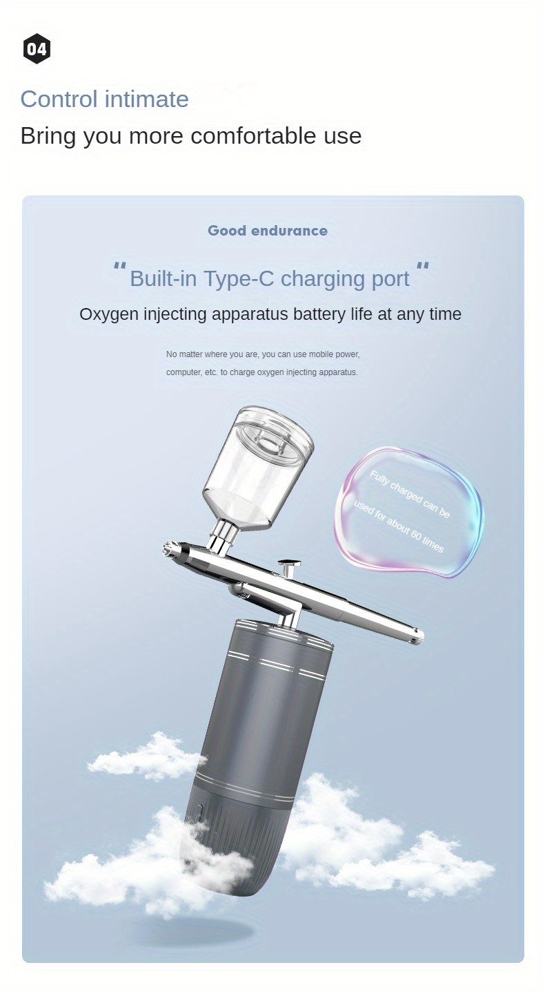 Upgraded Airbrush Kit Air Compressor Portable Cordless Auto - Temu