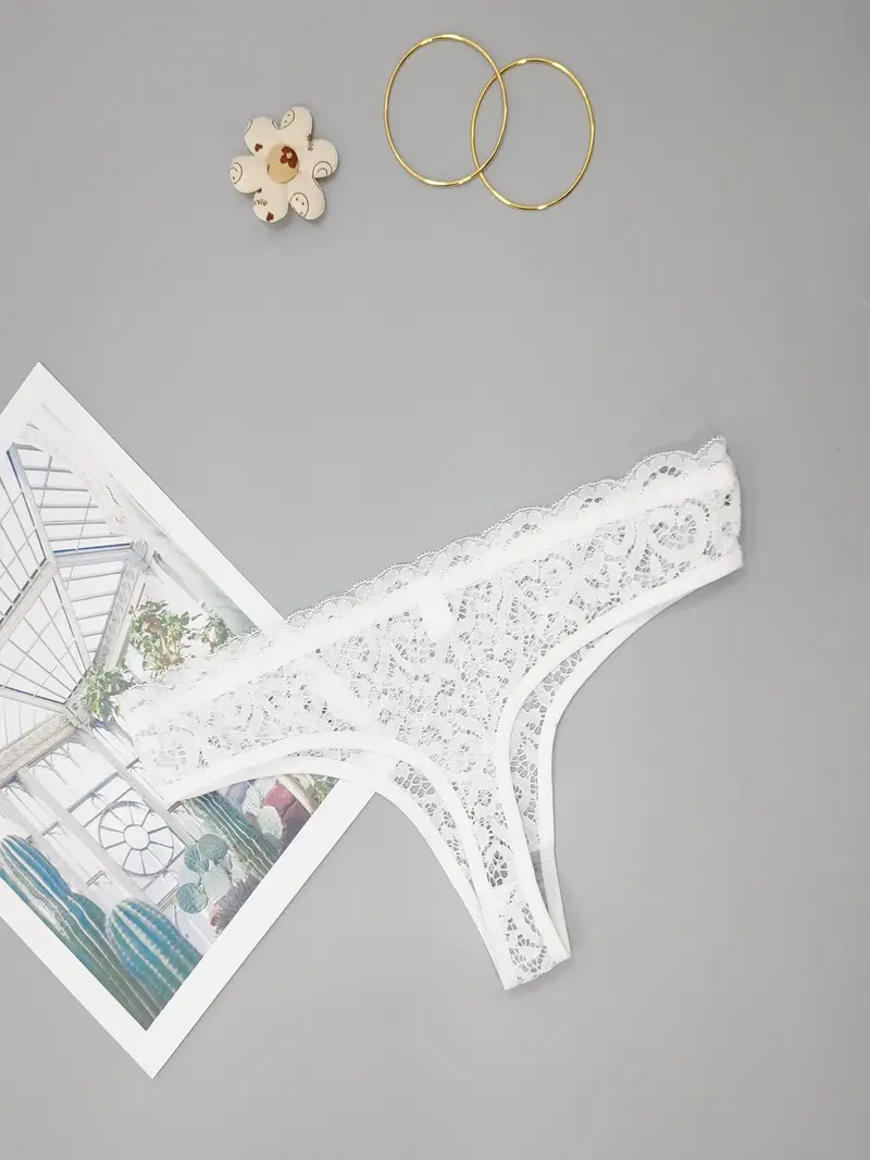 Floral Lace Lingerie Set Thin Hollow Mesh Unlined Bra Semi Temu