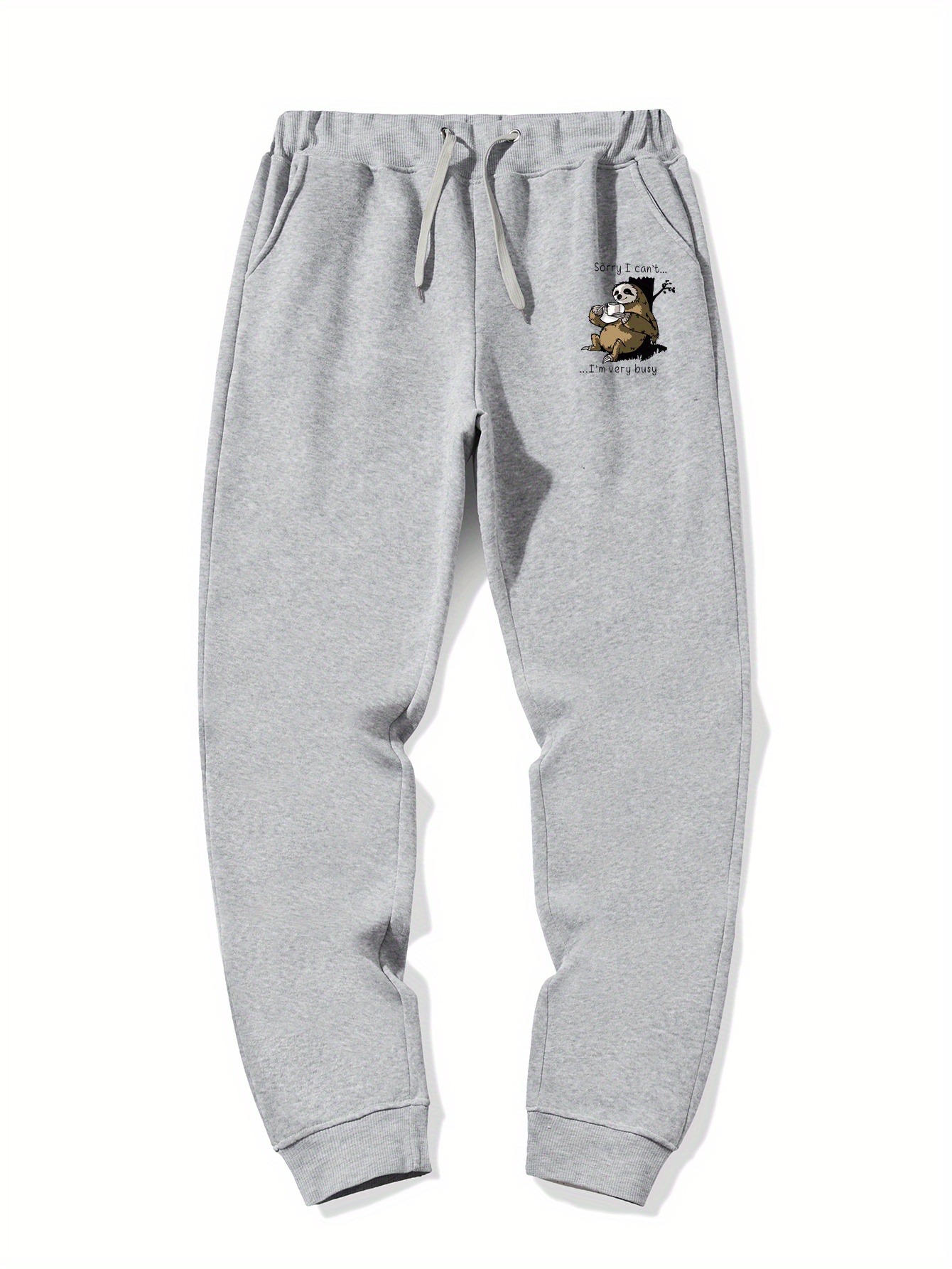 print men's drawstring sweatpants pockets loose casual - {region_name}