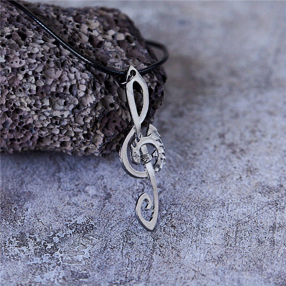 Gothic Retro Hollow Musical Note Shape Pendant Necklace Bohemian Women ...