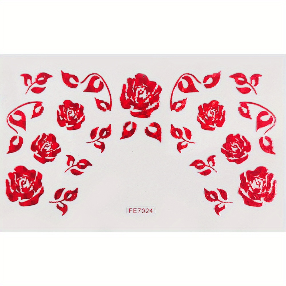 red makeup floral tattoo stickers - {region_name}