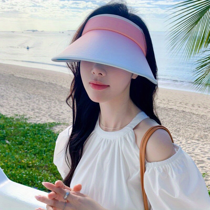 Stay Cool Stylish: Gradient Visor Hat Women Perfect Summer - Temu Canada
