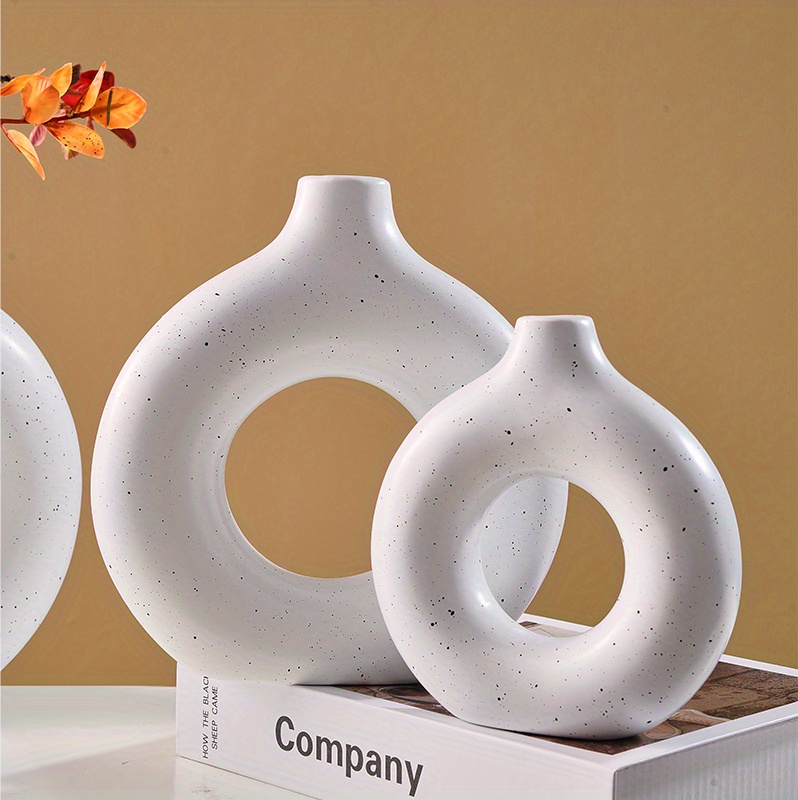 Boho Style White Resin Vase Modern Home Decor Matte Pampas - Temu ...