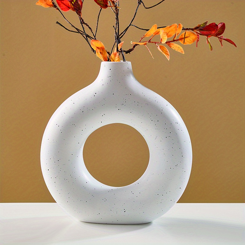 Boho Style White Resin Vase Modern Home Decor Matte Pampas - Temu ...