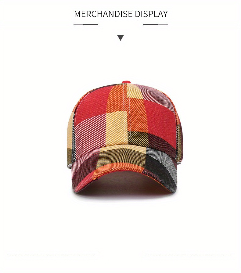 Trend Color Block Baseball Cap Vintage Couple Casual Sun Hat - Temu ...