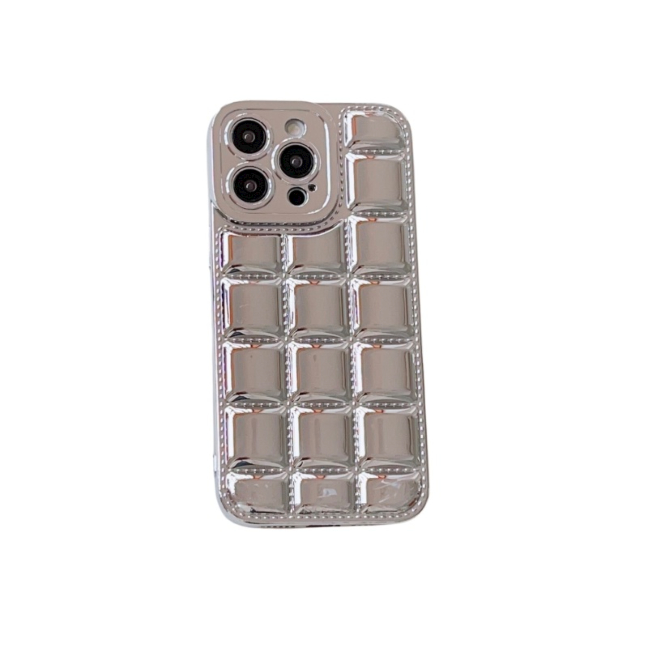Square Grid Silver Phone Case Gift For Birthday Girlfriend - Temu Australia