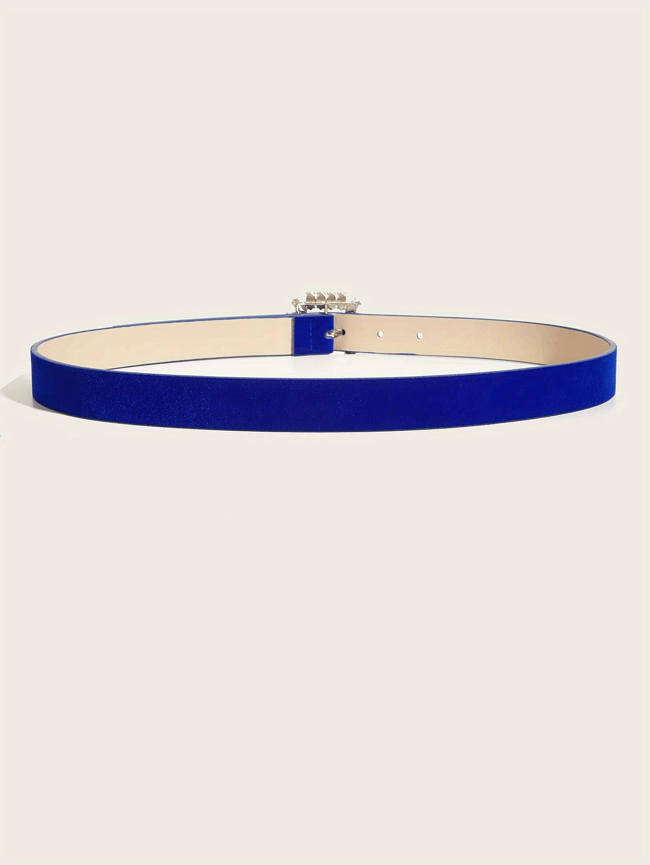 Crystal Square Buckle Belt Velvet Solid Color Vintage - Temu United Kingdom