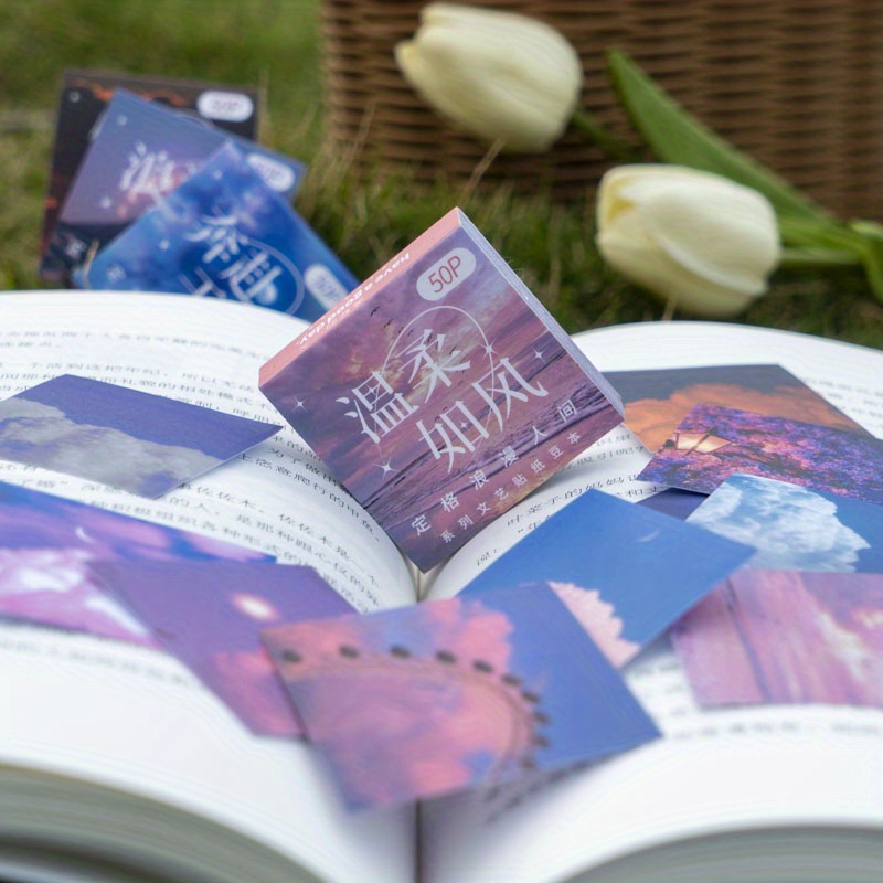 50pcs Beautiful Landscape Sticker Book Diy Diary Album Stationery ...