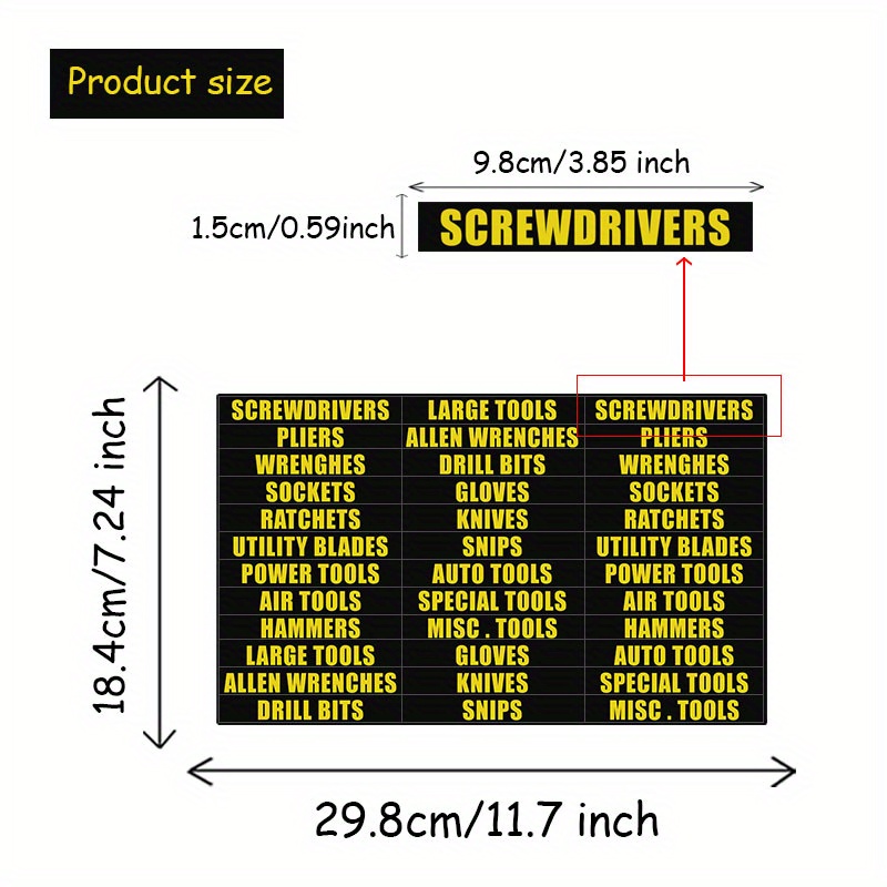 organize toolbox in : tool box label decal sticker set - Temu Canada