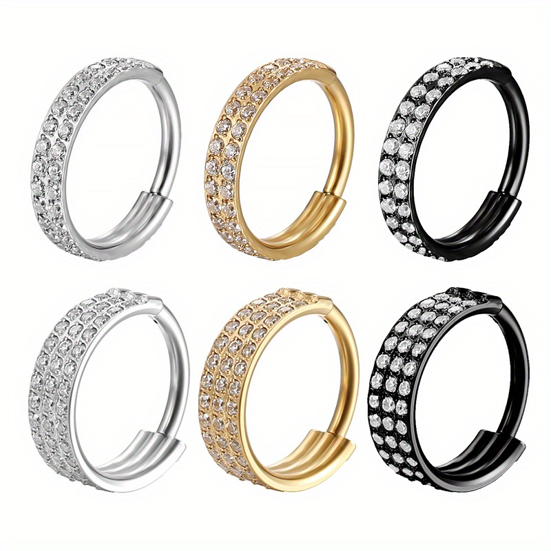 Men's Septum Clicker Ring Nose Ring Hoop Earring Helix Rook - Temu