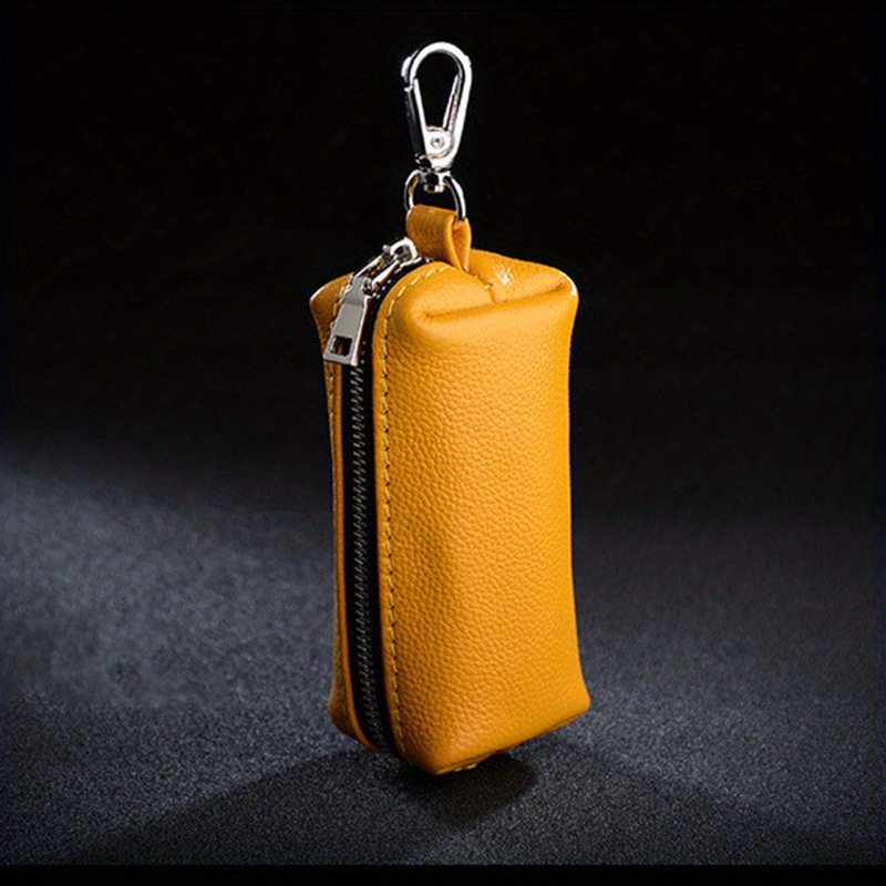 1pc Practical Handle Men's Car Cowhide Key Bag Large Capacity Fashion ...