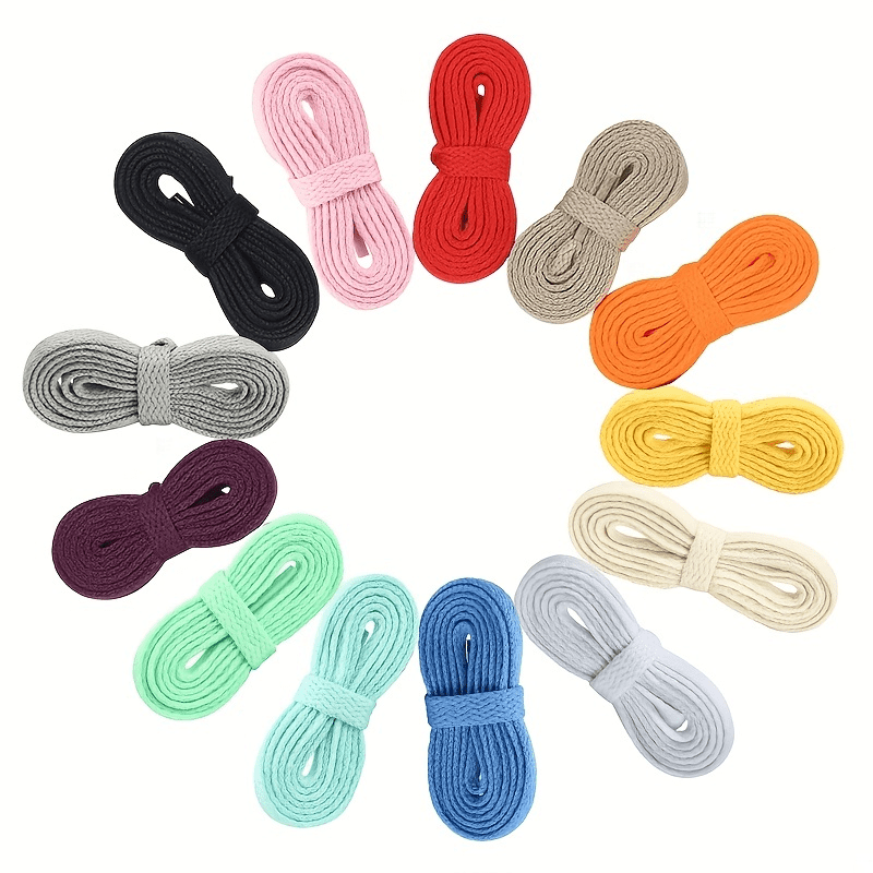 Thicken Laces Sneakers No Elasticity Flat Shoelaces Colored - Temu ...