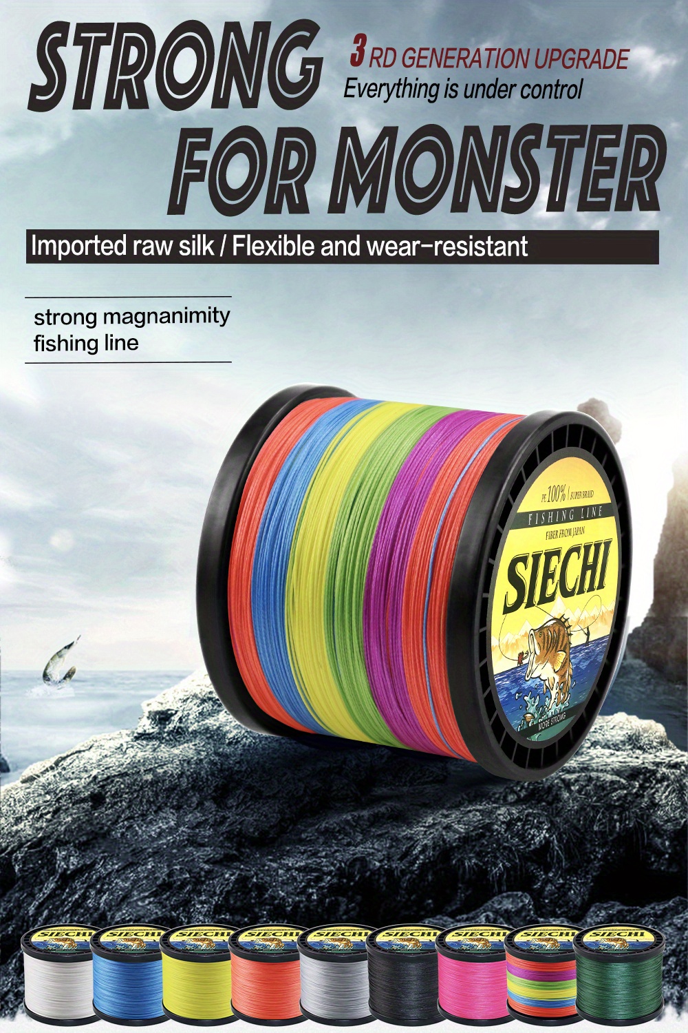 /546.8yds 4x Braided Pe Fishing Line Strong Durable - Temu