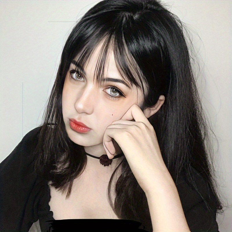 Long Straight Hair Wigs Synthetic Wig Air Bangs Beginners - Temu Norway