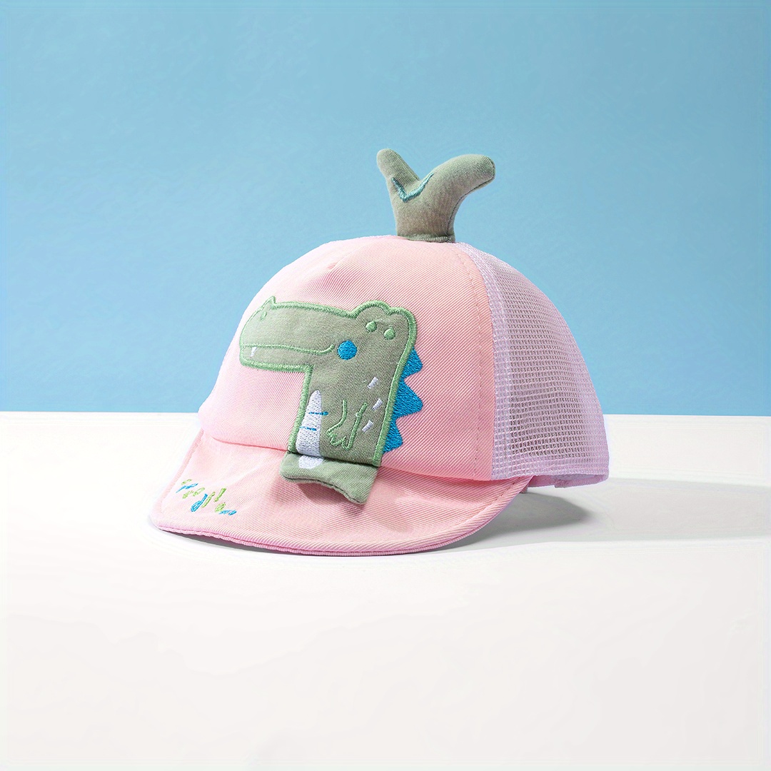 Casual Cute Cartoon Crocodile Embroidery Cap Sun Protection - Temu ...