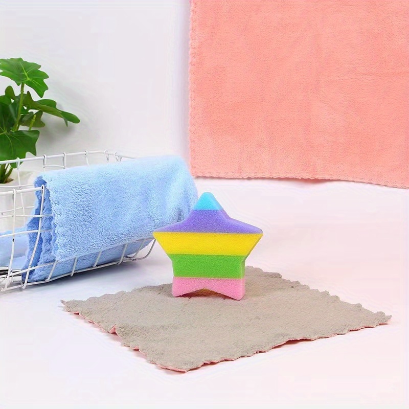 5pcs Cleaning Sponges Three Dimensional Soft And Comfortable Rainbow ...