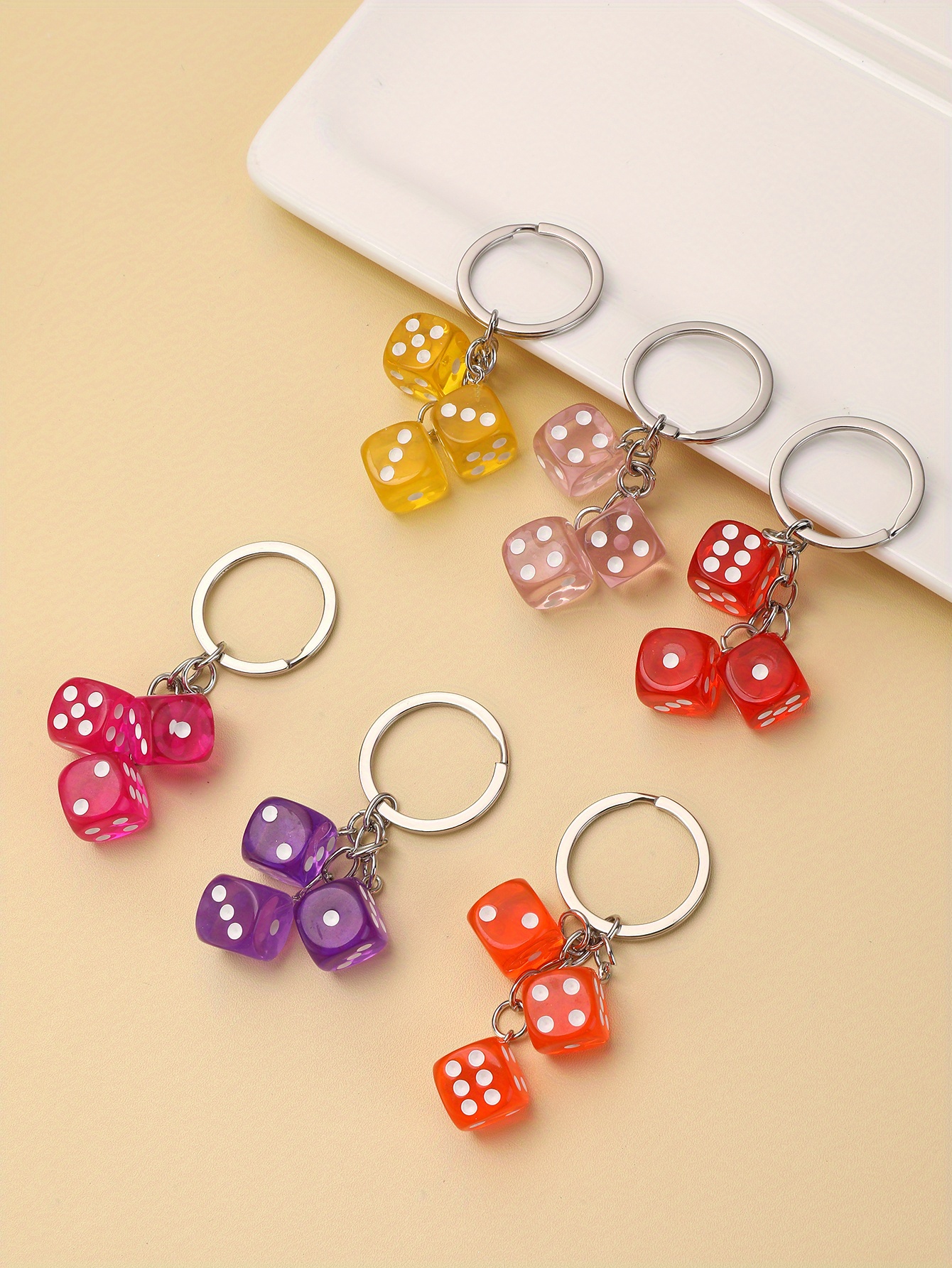 Mini Dice Keychain Funny Resin Key Ring Luggage Purse Bag - Temu ...
