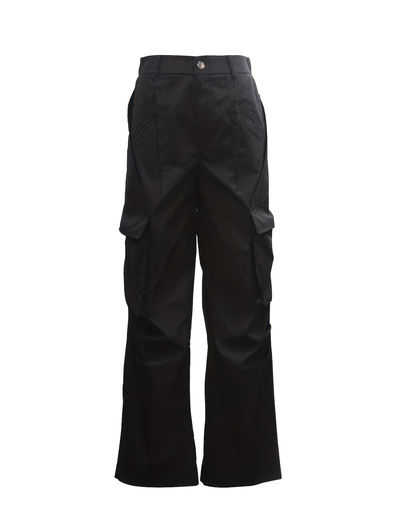 Straight Leg Flap Pockets Cargo Pants Y2k Solid Pants Spring Temu