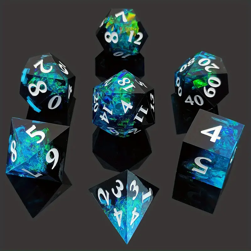 Resin Coc Running Dice For Dnd Board Game Trpg Cthulhu Polyhedron D20