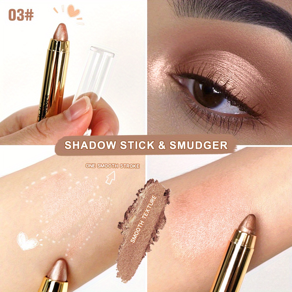 6 Colors Eyeshadow Stick Sponge Brush Head Highlighting - Temu