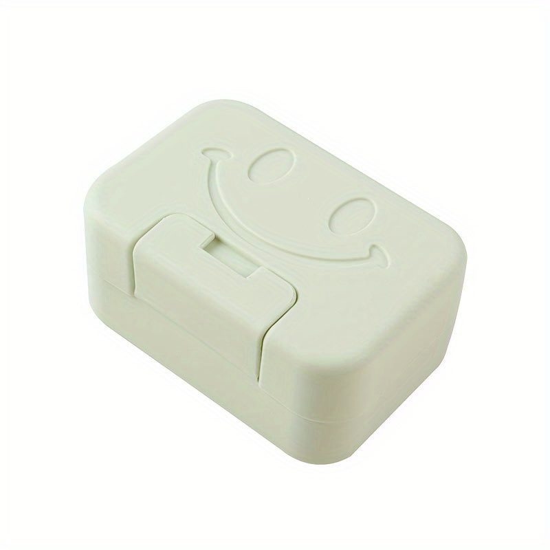 1pc Smile Face Soap Box With Lid Portable Sealed Soap Holder For Travel ...