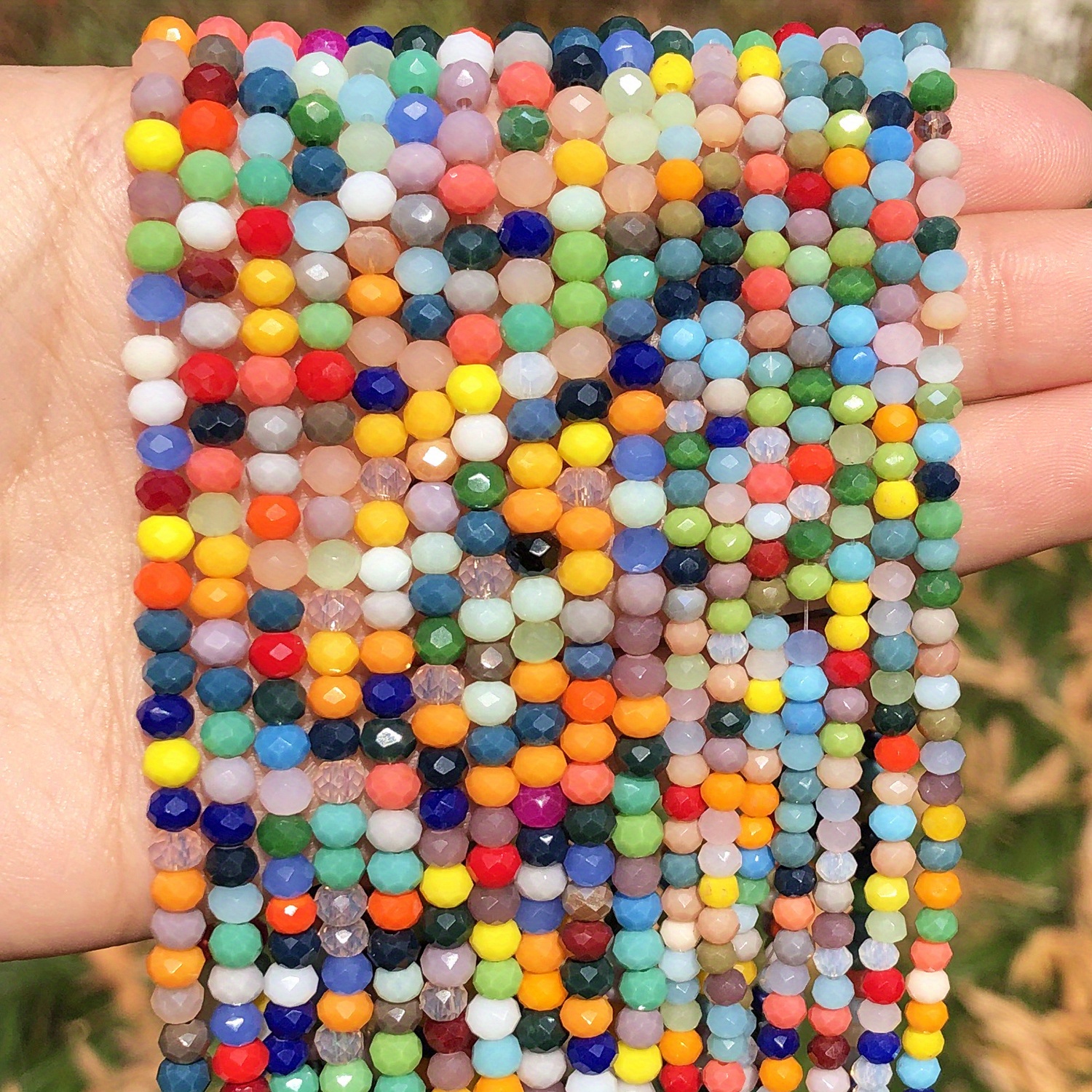 2 3 Colorful Faceted Crystal Beads Rondelle Loose Spacer - Temu Australia
