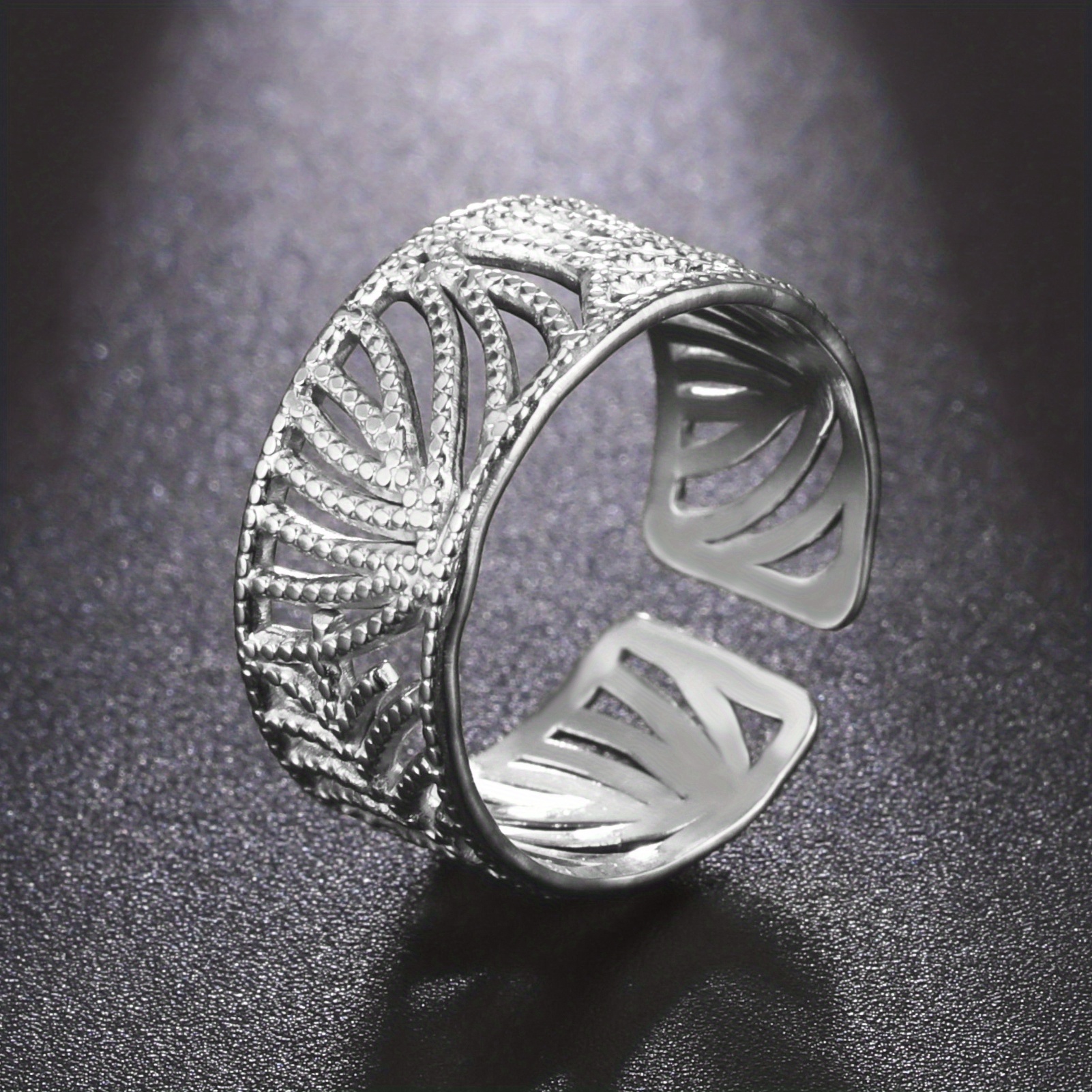 Chunky Golden Silvery Adjustable Ring Men Stainless Steel - Temu Australia