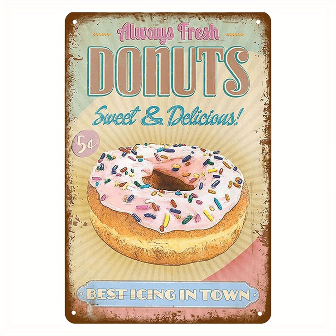 vintage tin signs donuts metal retro wall gate - Temu Australia