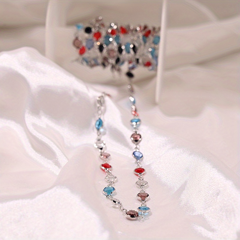 Colorful Gemstone Copper Chain Lace Zircon Bead Chain - Temu Ireland