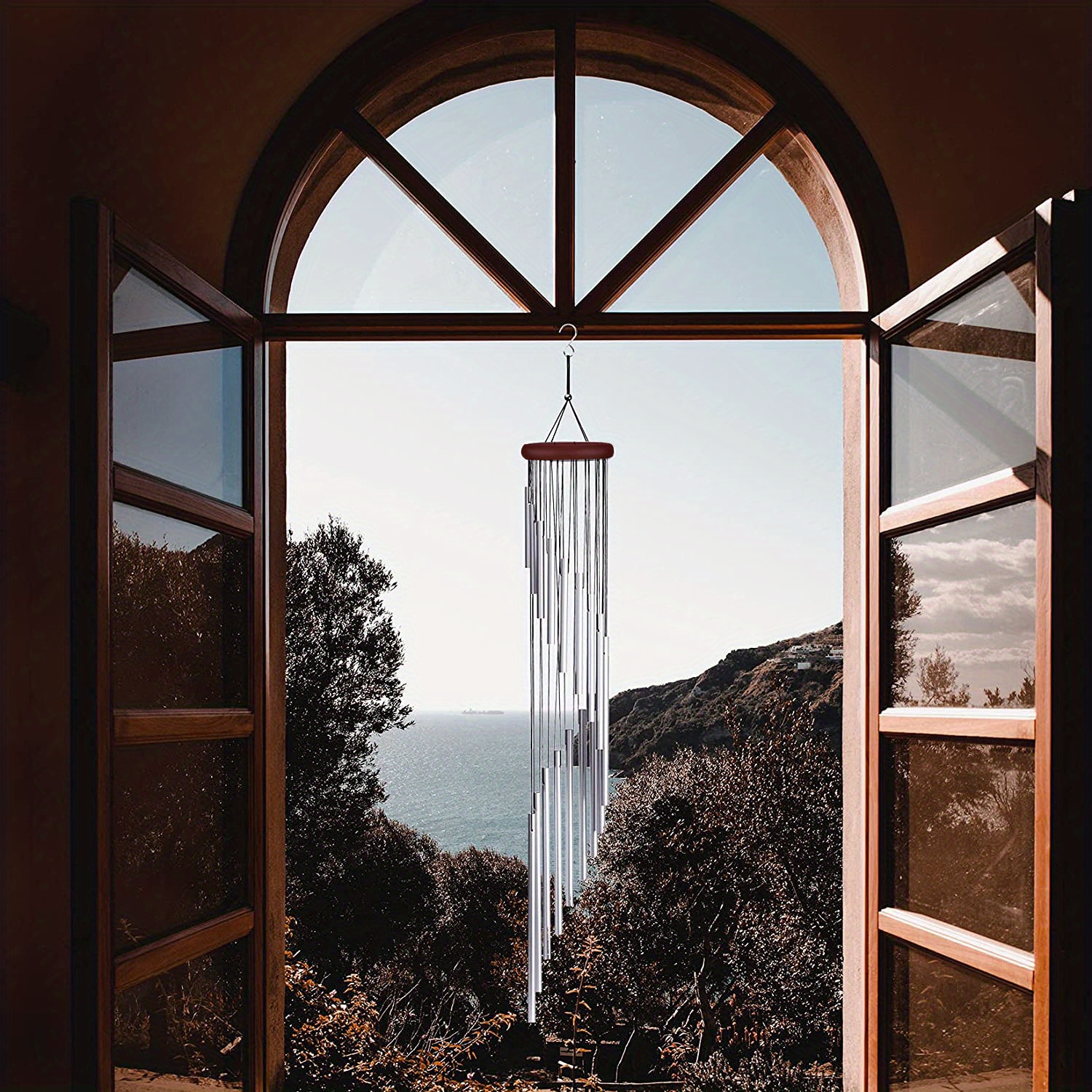 Wind Chimes 12 Silvery Aluminum Alloy Tubes Hook Suncatchers - Temu