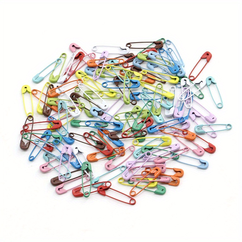 120pcs new 19mm colored safety pins box portable clothing decorative ...