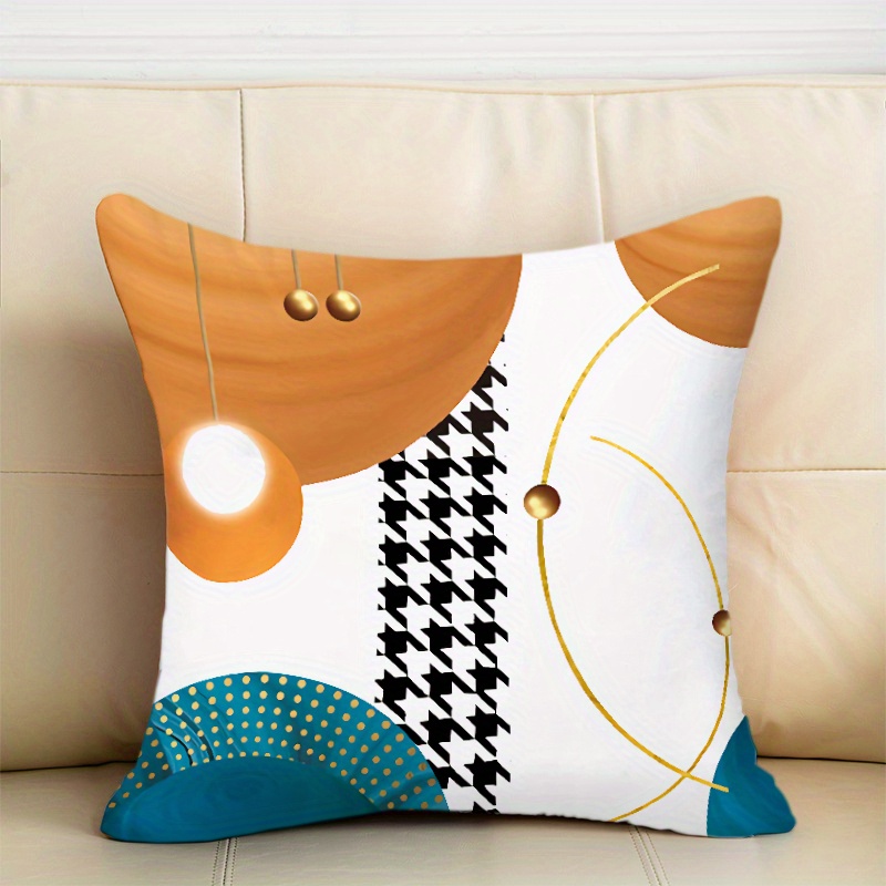 Elk Printed Throw Pillow Cover Velvet Geometric Graphic - Temu Australia