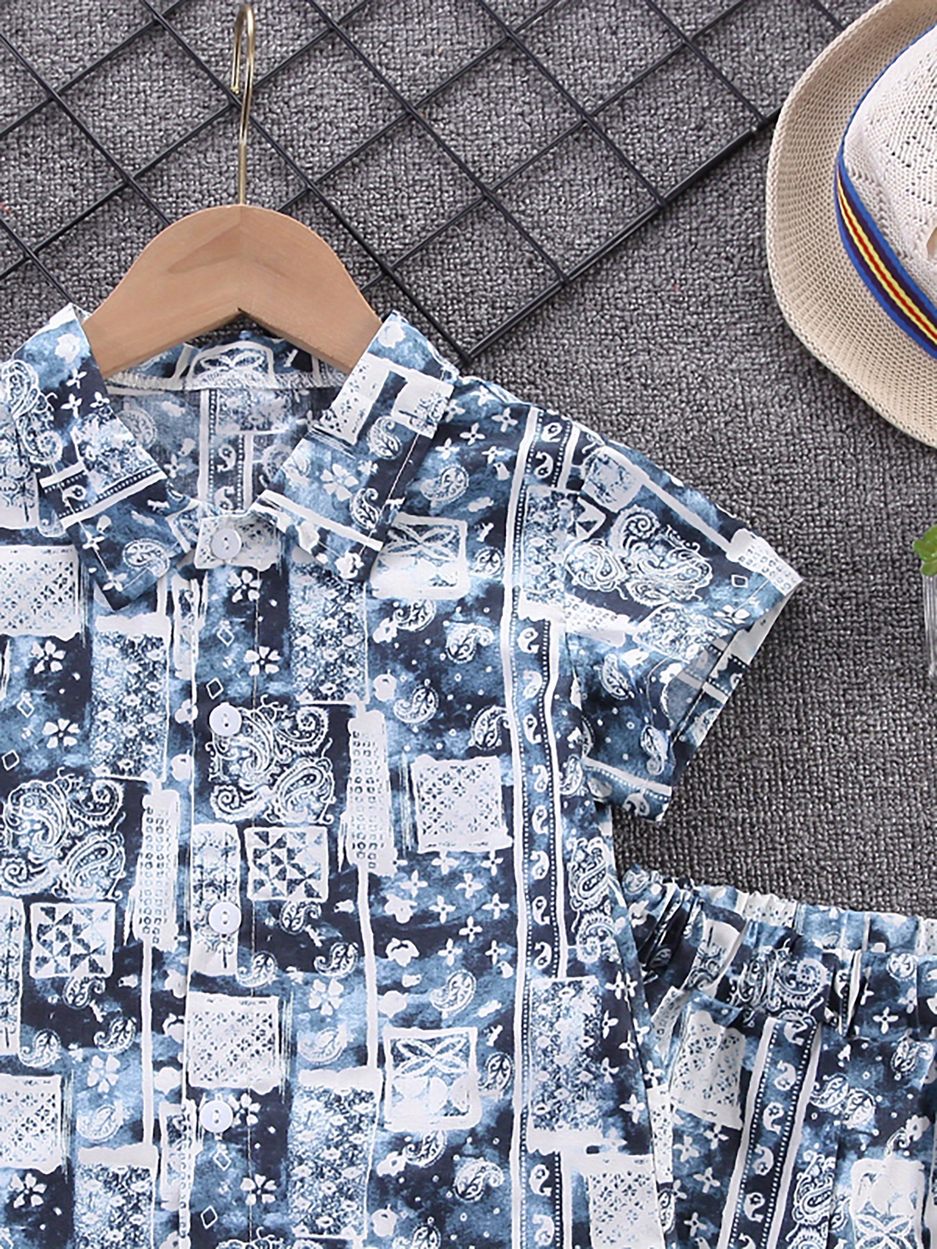 boys allover outfit short sleeves shirt shorts - Temu Australia