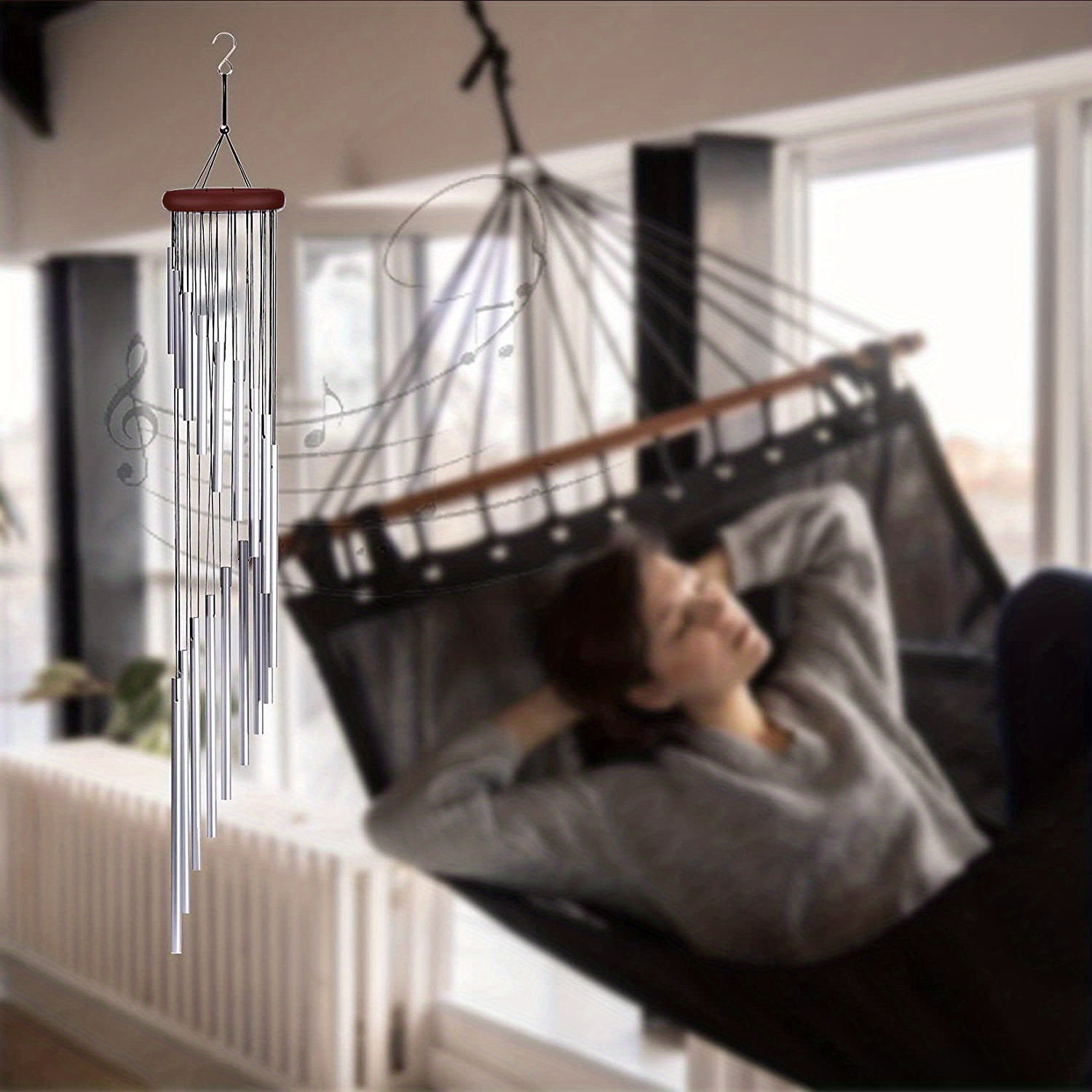 Wind Chimes 12 Silvery Aluminum Alloy Tubes Hook Suncatchers - Temu