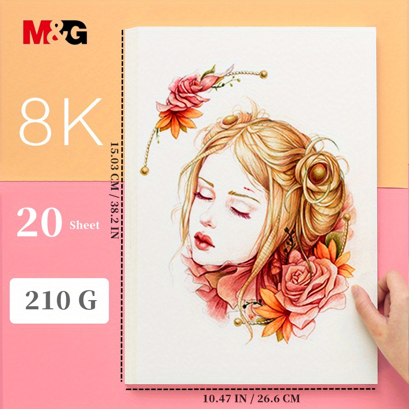 20 Sheets Of 8k Watercolor Paper For Artistic Coloring Thickened 210g Watercolor Paper ...