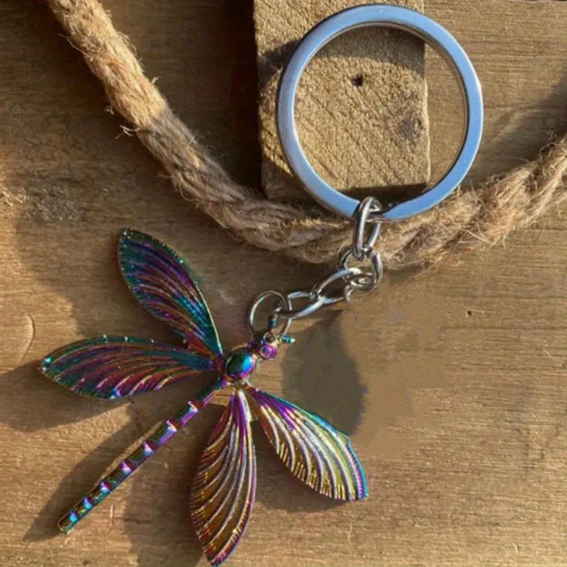 1pc colorful dragonfly keychain fashion cool alloy dragonfly pendant ...