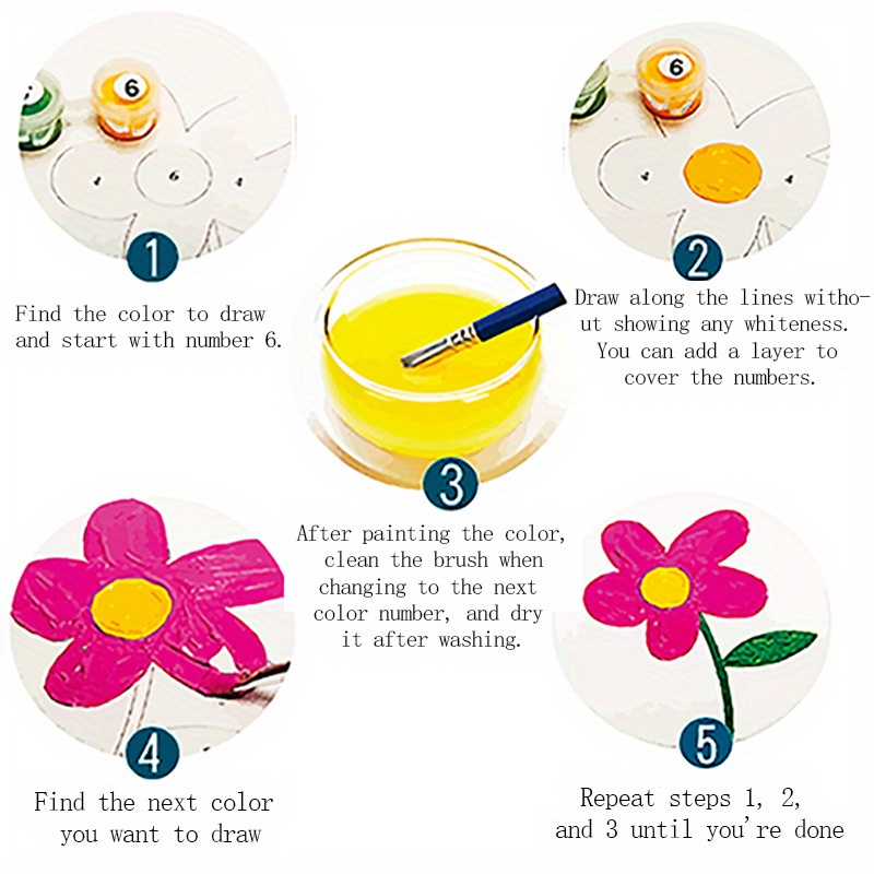 Diy Handmade Painting Daisy Puzzle Coloring Oil - Temu