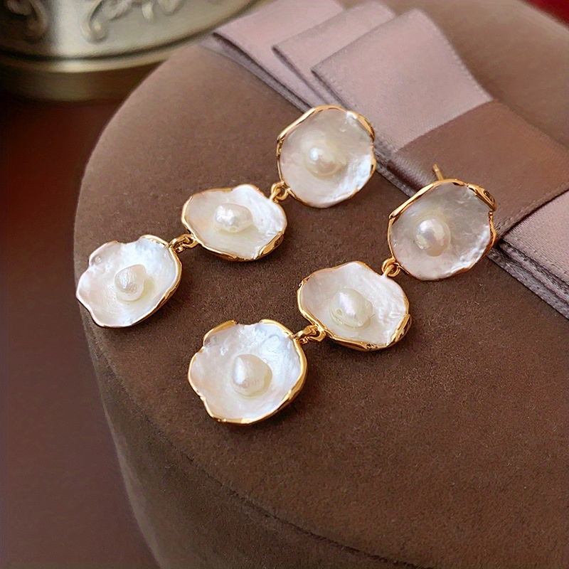 shell natural decor dangle earrings retro - Temu Australia